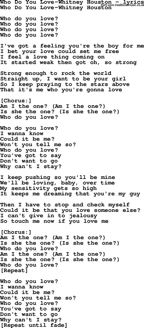 Love Song Lyrics Forwho Do You Love Whitney Houston