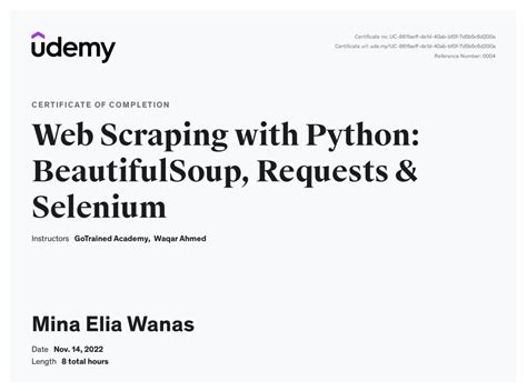 Mina Elia Wanas On Linkedin Udemy Course Completion Certificate