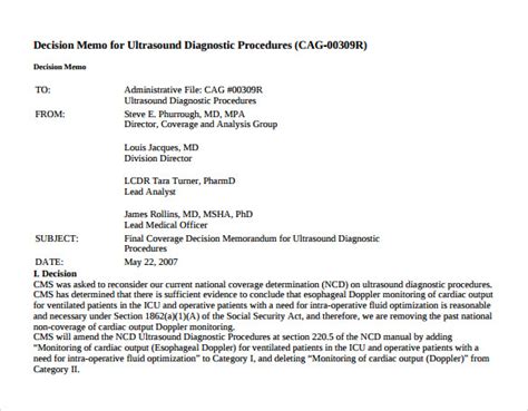 FREE 19 Sample Decision Memo Templates In PDF MS Word