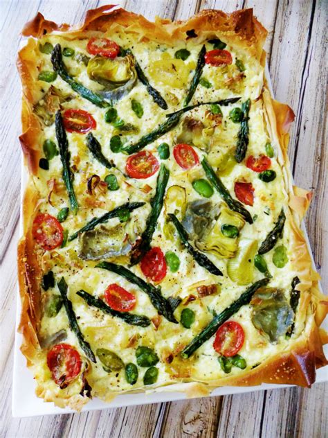 Spring Vegetable Ricotta Tart With Phyllo Proud Italian Cook