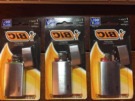 Mini Bic Lighter Case Silver New In Packing