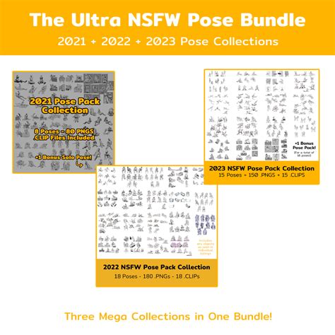 Ultra NSFW Art Pose Reference Pack Bundle By SaccharineLemons