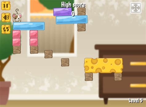 Cheese N Mouse Game Free Online Get The Cheese Block Breaking Physics