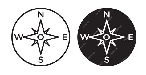 Premium Vector Compass Thin Line Icon Set