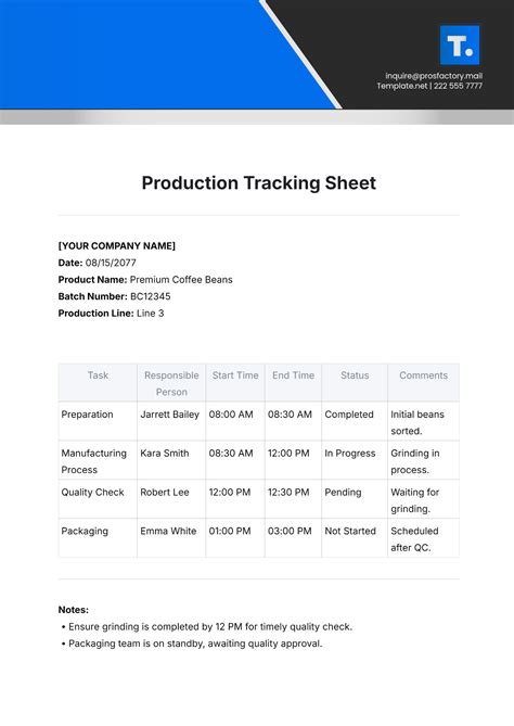 Free Production Batch Sheet Template To Edit Online