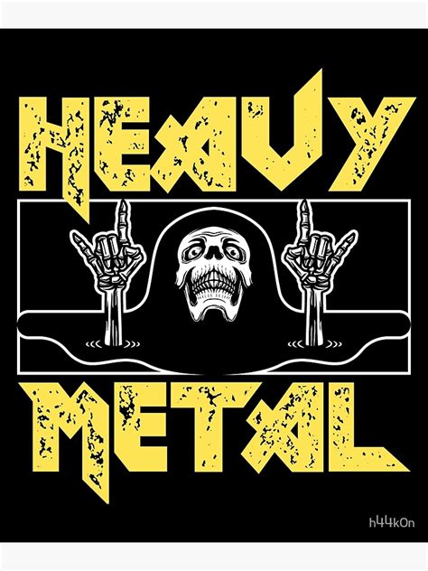 Heavy Metal Death Rock Black Skeleton Horns Up Poster For Sale By