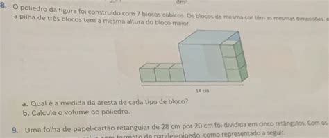 Solved Dm 3 8 O Poliedro Da Figura Foi Construído Com 7 Blocos