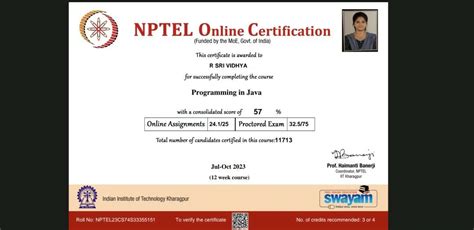 Sri Vidhya Ravi On Linkedin Hiii Everyone Cracked The Nptel Online Certification Course In