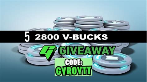 VBUCKS GIVEAWAY Code Gyr EpicPartner YouTube