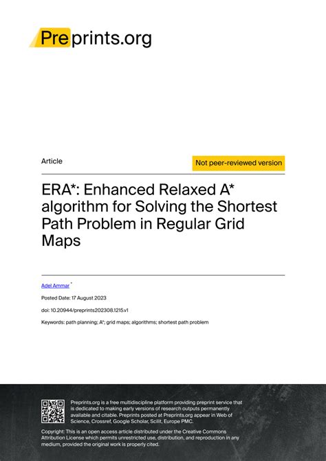 Pdf Era Enhanced Relaxed A Algorithm For Solving The Shortest Path