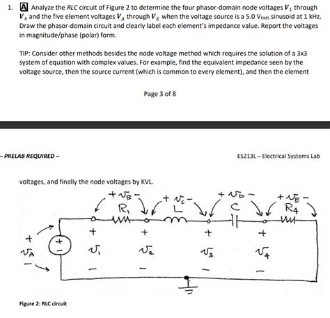 Solved A Analyze The Rlc ﻿circuit Of Figure 2 ﻿to Determine