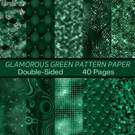 Glamorous Green Scrapbook Paper 20 Sheets 40 Pages Galm Green Double