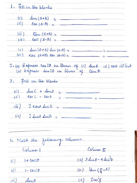 Formulae And Terms Revision Classxi Pdf