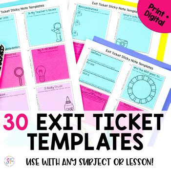 Exit Ticket Templates For Any Subject Print And Digital TPT