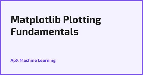 Matplotlib Plotting Fundamentals