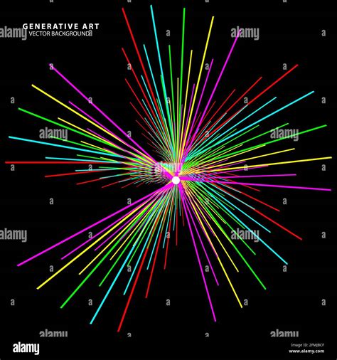 Generative Art Abstract Colorful Background Vector Template With Blended Multiple Geometric