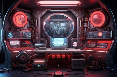 Premium Ai Image Futuristic Computer Gaming Setup Pc High