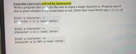 Solved Exercise Switch Solved By Instructor Write A Chegg Com