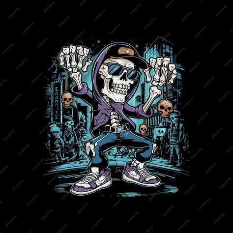 Skeleton T Shirt Design Premium Ai Generated Vector