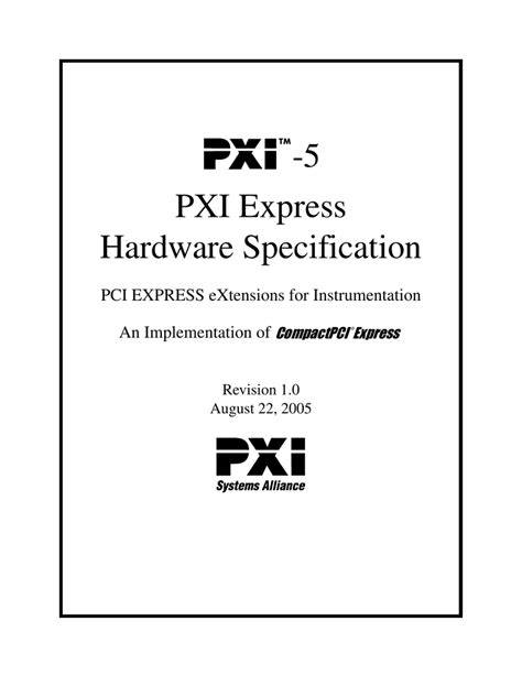 5 Pxi Express Hardware Specification Pci Express Extensions For