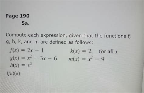 solved compute each expression given that the functions f