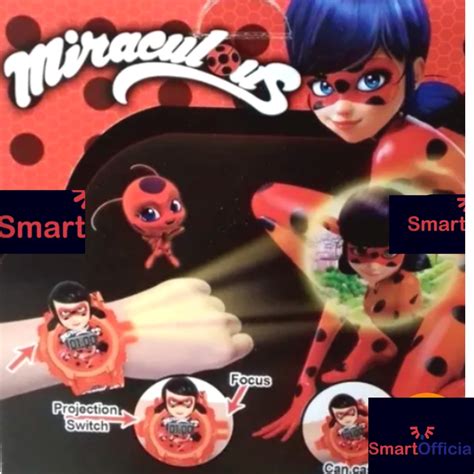 Relógio Digital Ladybug Com Projetor 24 Imagens Miraculous Smart