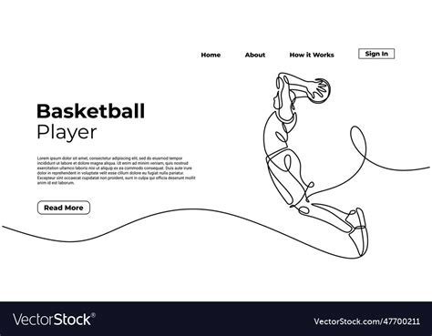 Slamdunk Style Basketball Player Continuous One Vector Image