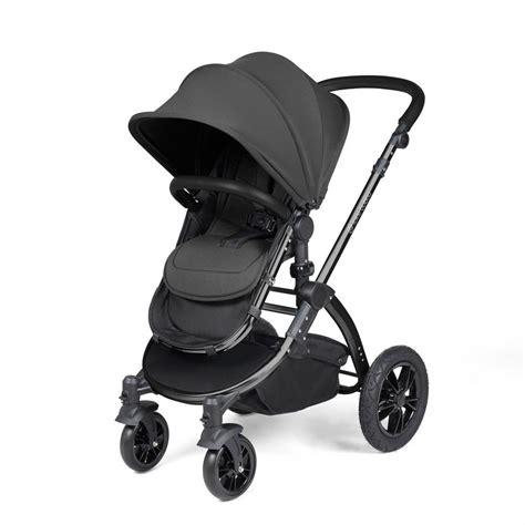 Ickle Bubba Stomp Luxe Pram Black Charcoal Grey Black Winstanleys