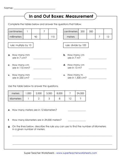 Input Output Worksheets