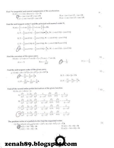 Tech 89 Math 209 Test 2 Different Forms