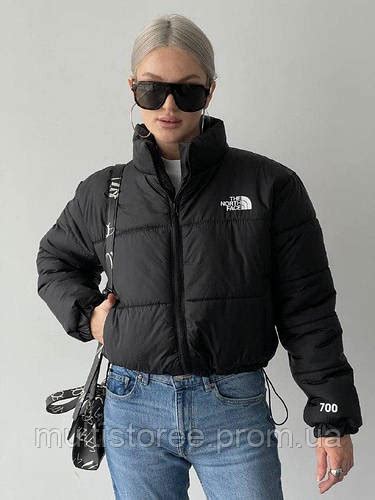 Купити Коротка жіноча курточка в стилі The North Face 700 Чорна Осінь Весна Синтепон 200 42 44