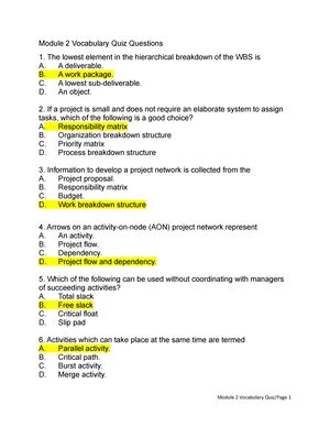 Project Management Basic 3 Quiz Questions Prequiz Module 3 Quiz The Value Of All Work That Has