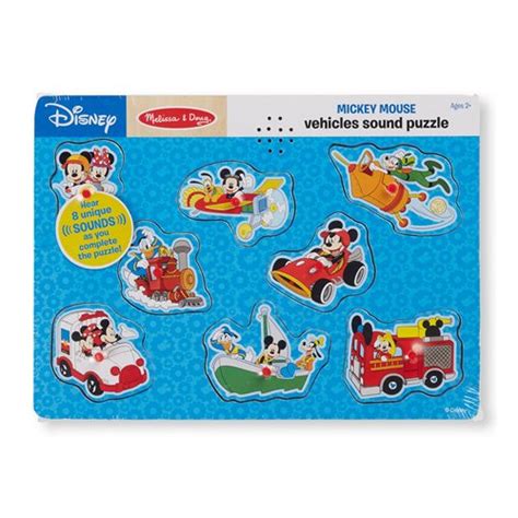 Mickey Mouse And Friends Vehicles Wooden Sound Puzzle