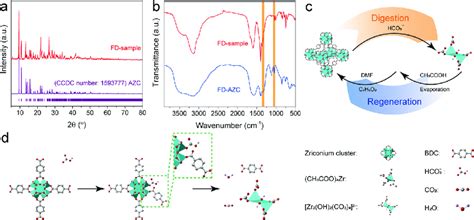 Characterization Of Fd Sample And Diagram Of Zr Mof Digestion A Xrd
