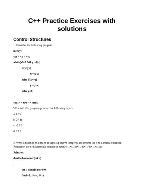 Exercises Solved Pdf Integer Computer Science C Programming Language