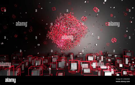 3d Render Abstract Geometric Shapes Cubes Form Big Cube Creative Simple Motion Design With 3d