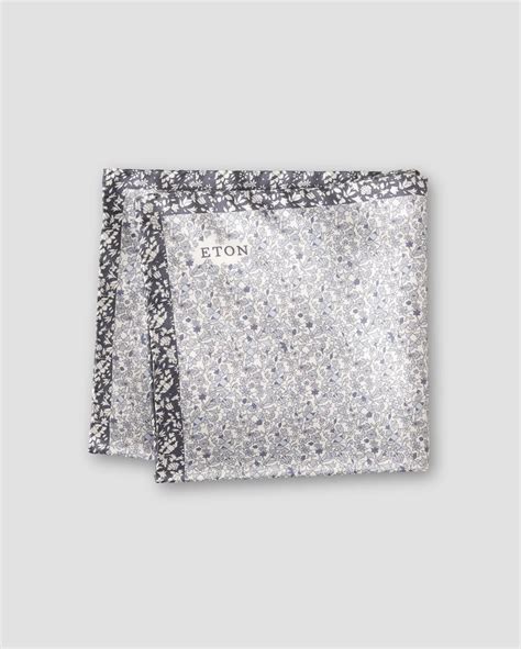 Floral Print Silk Pocket Square Eton