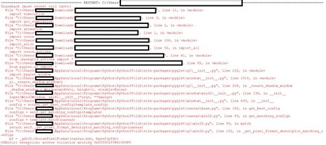 Oserror Exception Access Violation Readingwriting 0x · Issue 579 · Pygletpyglet · Github