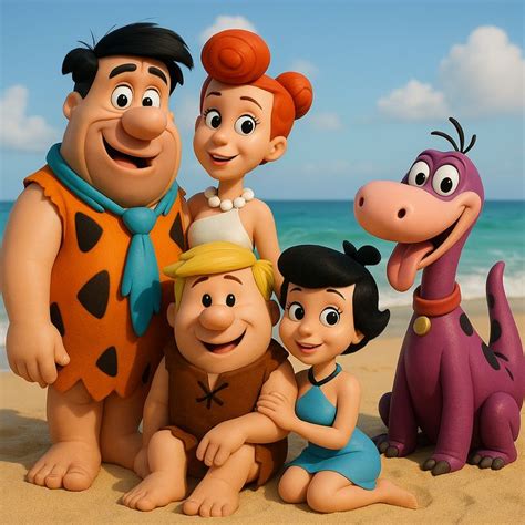 Los Picapiedra En La Playa Desenhos Animados Famosos Desenho De