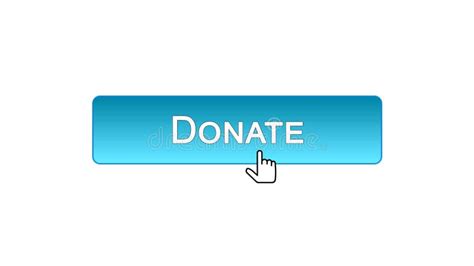 Donate Web Interface Button Clicked With Mouse Cursor Blue Color