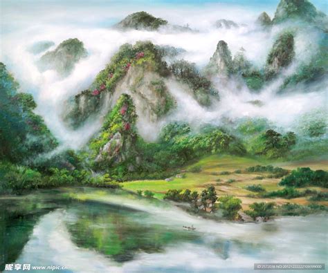 漓江云雾设计图 绘画书法 文化艺术 设计图库 昵图网