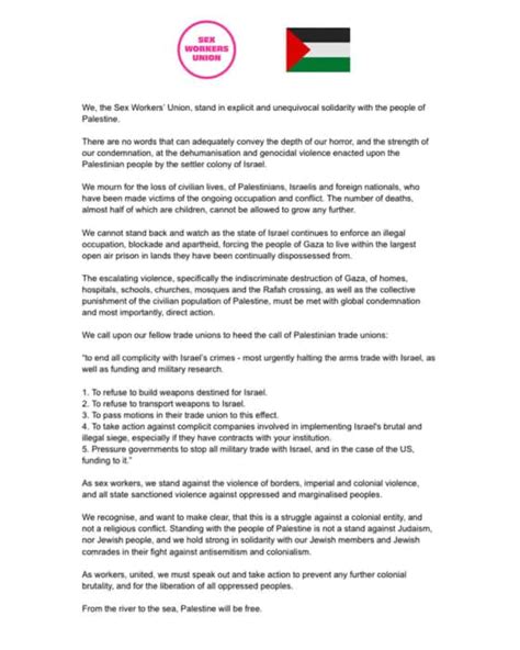 Strange Bedfellows UK Sex Worker S Union And Hamas Radical Truth Telling