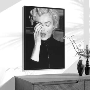 Marilyn Monroe Crying Black And White Photography Art Digital