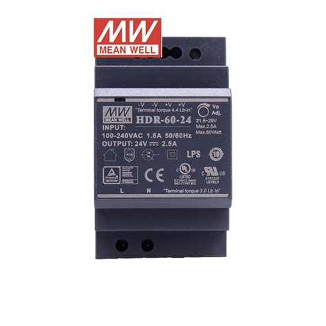 Meanwell Hdr-60-24 60w 110v Ac To 24v Dc Din Rail Power Supply - Buy ...
