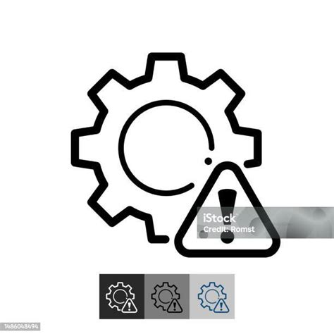 Technical Warning Linear Icon Program Settings Issue Device Configuration Problem Thin Line