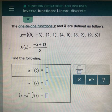solved ofunction operations and inverses inverse functions