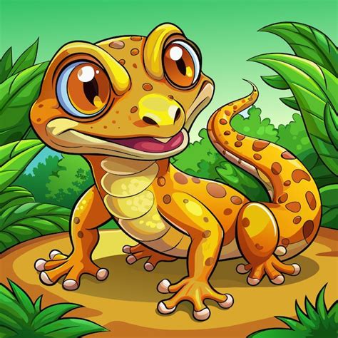 мультфильм гекко с зеленым фоном Премиум Ai сгенерированный вектор