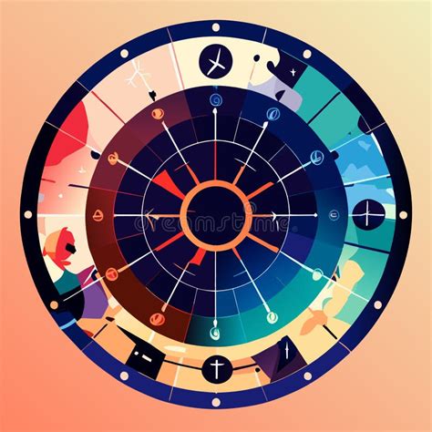 Astronomical Chart Vector Illustration In A Flat Style Horizontal