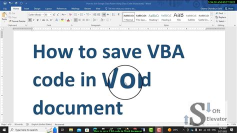How To Save Vba Code In Word Document Youtube