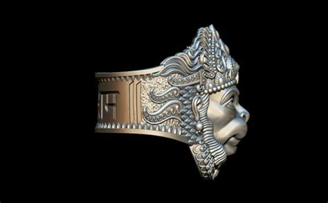 Hanuman Ji 3d Madel Ring Stl File 3d Print Files Cad Wala